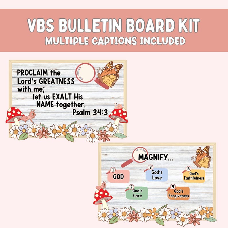 Magnified VBS 2025 Christian Bulletin Board for Vacation Bible School ...
