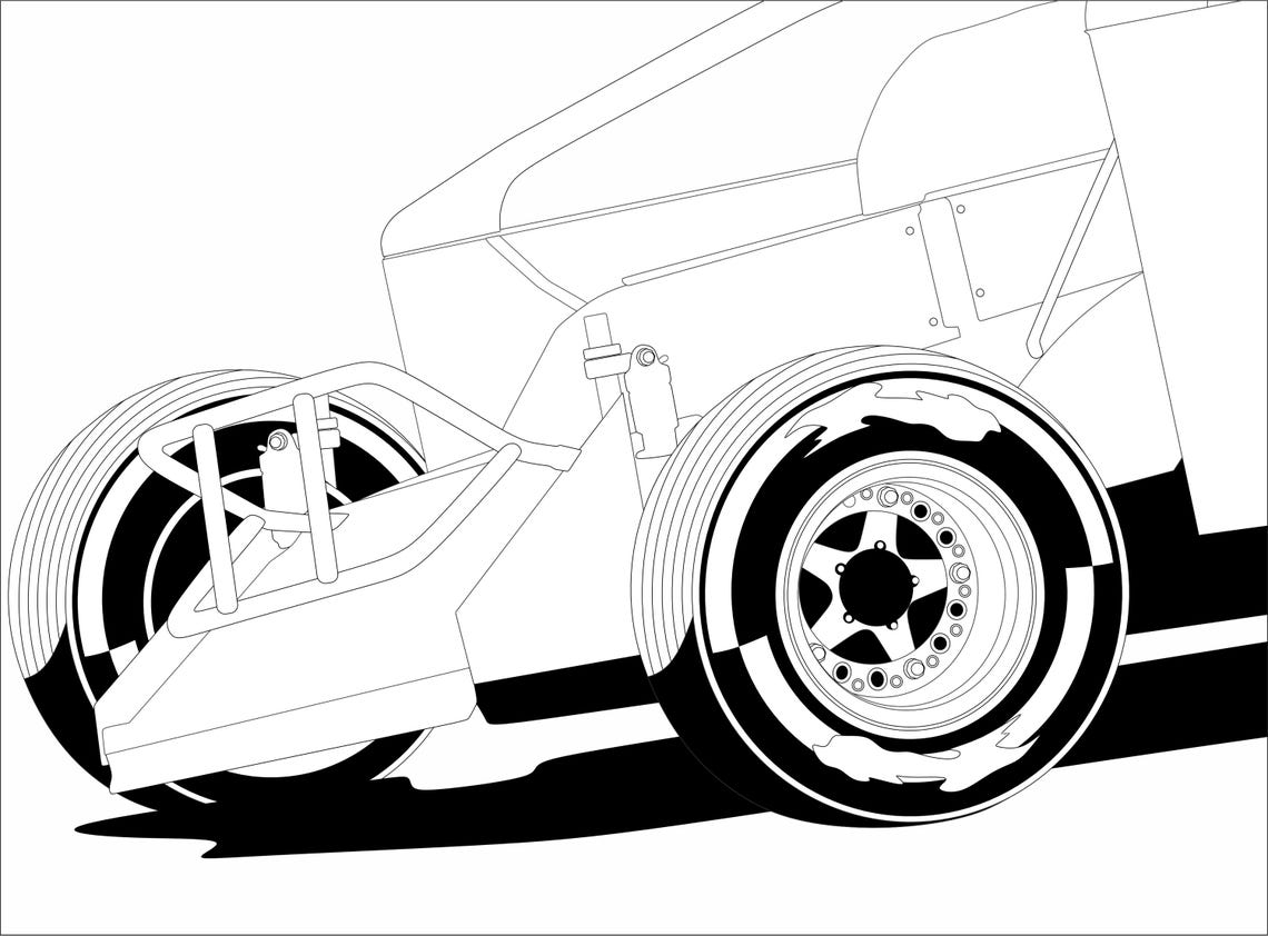Dirt Modified Race Car Highly Detailed Vector Image in Svg .eps .pdf ...