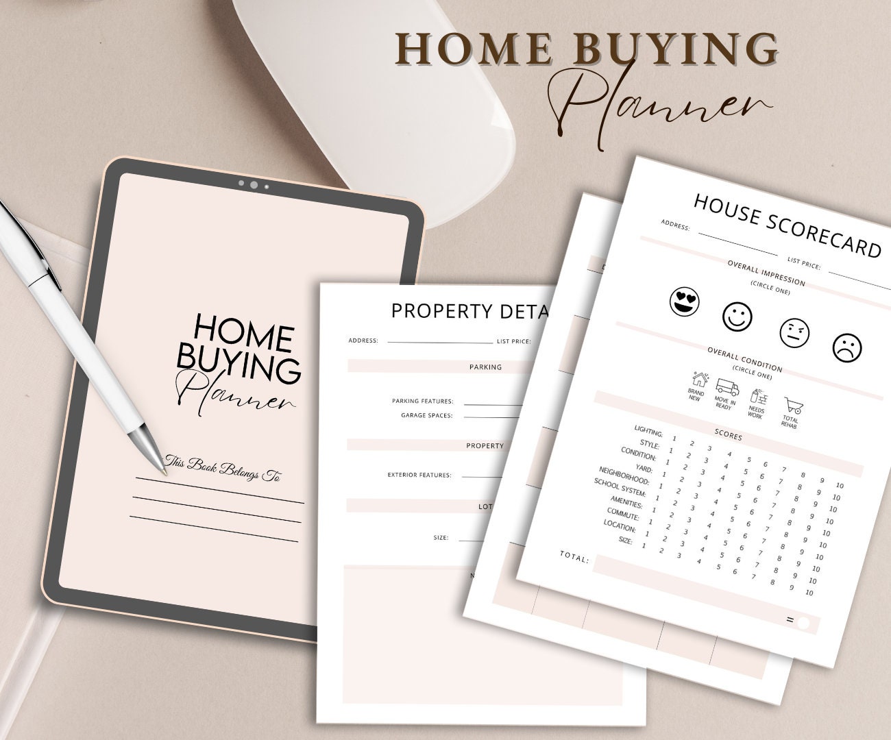 Home Buying Planner, Real Estate Organizer, Mortgage Tracker, House ...