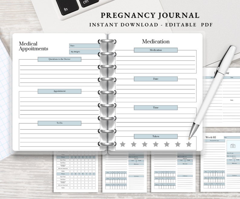 Printable Pregnancy Planner Pregnancy Journal, Baby Memory Book ...