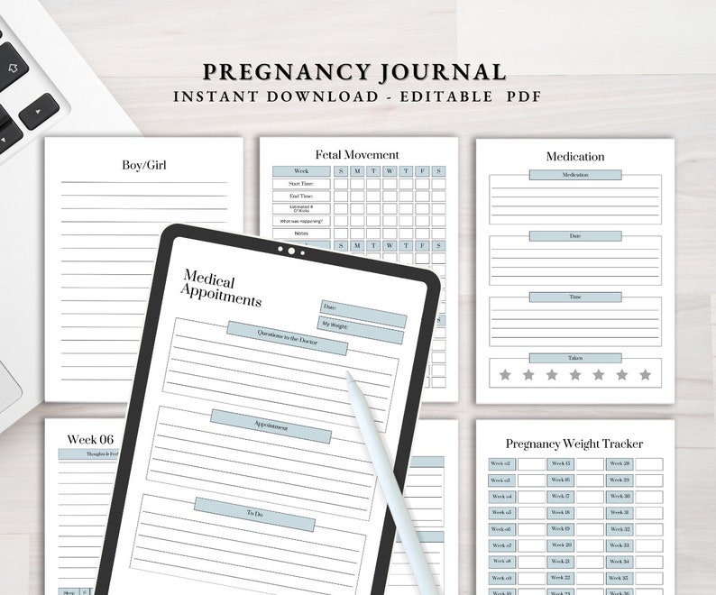 Printable Pregnancy Planner Pregnancy Journal, Baby Memory Book ...