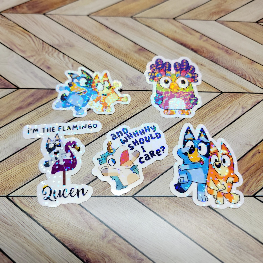 Holographic Bluey Bingo Chattermax Muffin Unicorse Stickers - Etsy