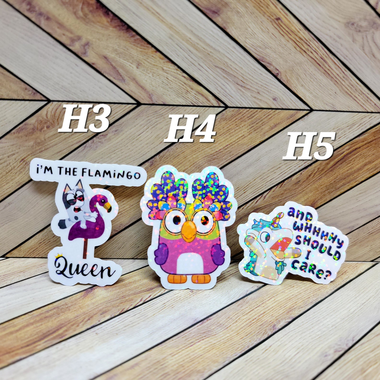 Holographic Bluey Bingo Chattermax Muffin Unicorse Stickers - Etsy