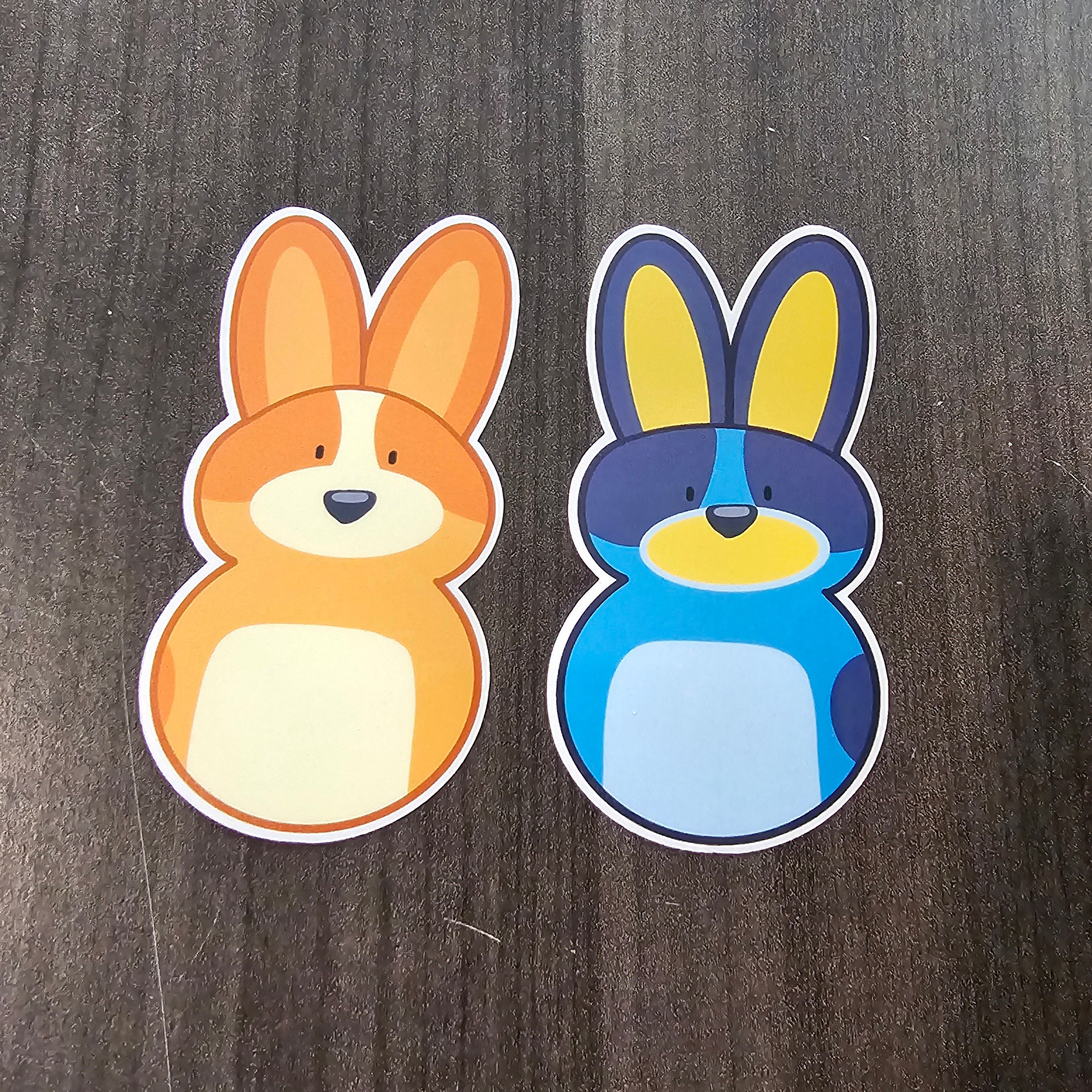 Easter Bunny Peep Bluey and Bingo Glossy and Glossy Cartoon Dog Bluey ...