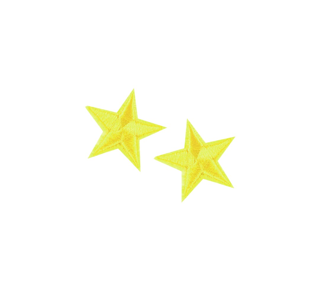 Tiny Yellow Star Patches | 2x Mini Pastel Yellow Kawaii Stars Iron-on ...