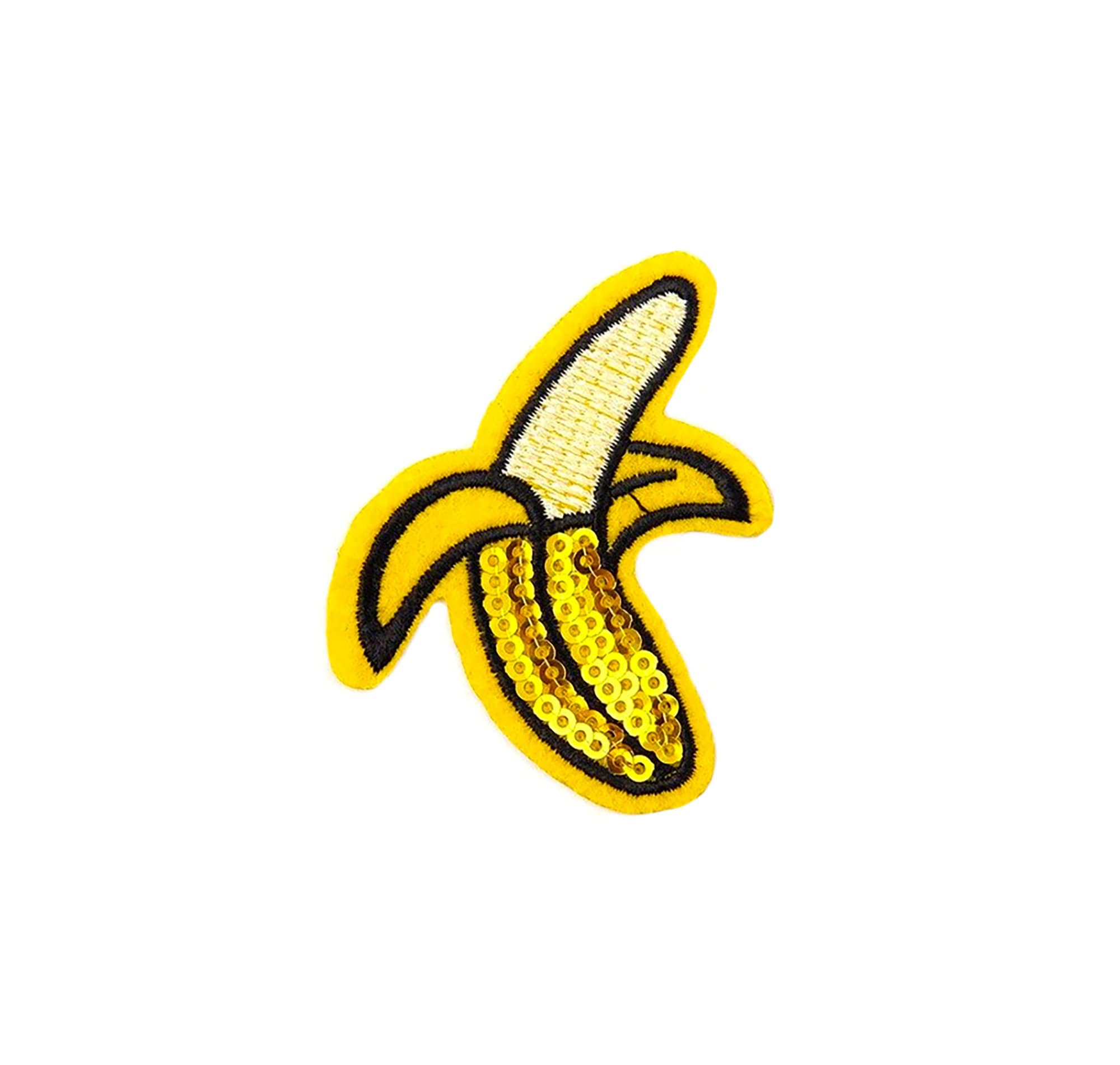 Sequin Banana Patch | Gold Sparkle Fruit Iron-on Food Applique ...