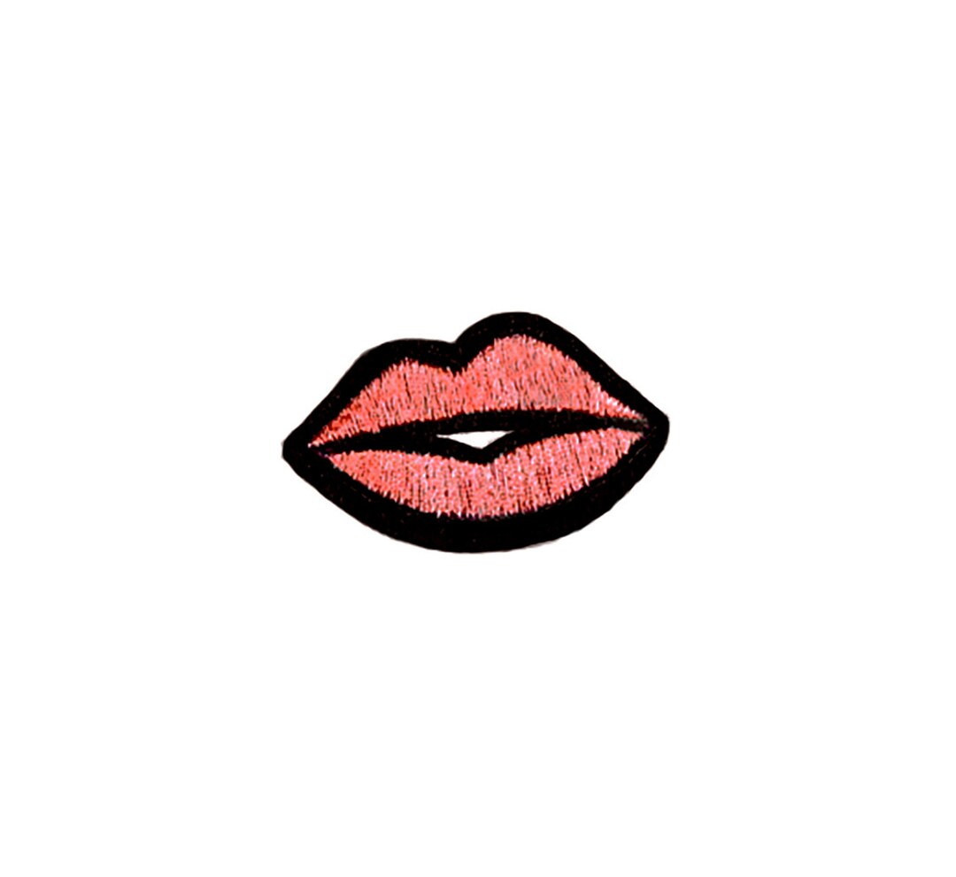 Mini Lips Patch Pink Kiss Lipstick Mouth Iron-on Applique Embroidered ...
