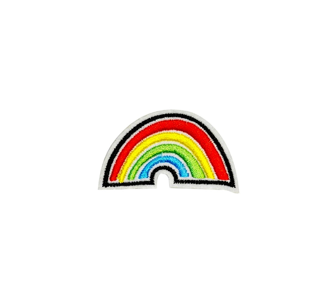 Stick-on Mini Abstract Rainbow Patch | Kawaii Self-adhesive Applique ...