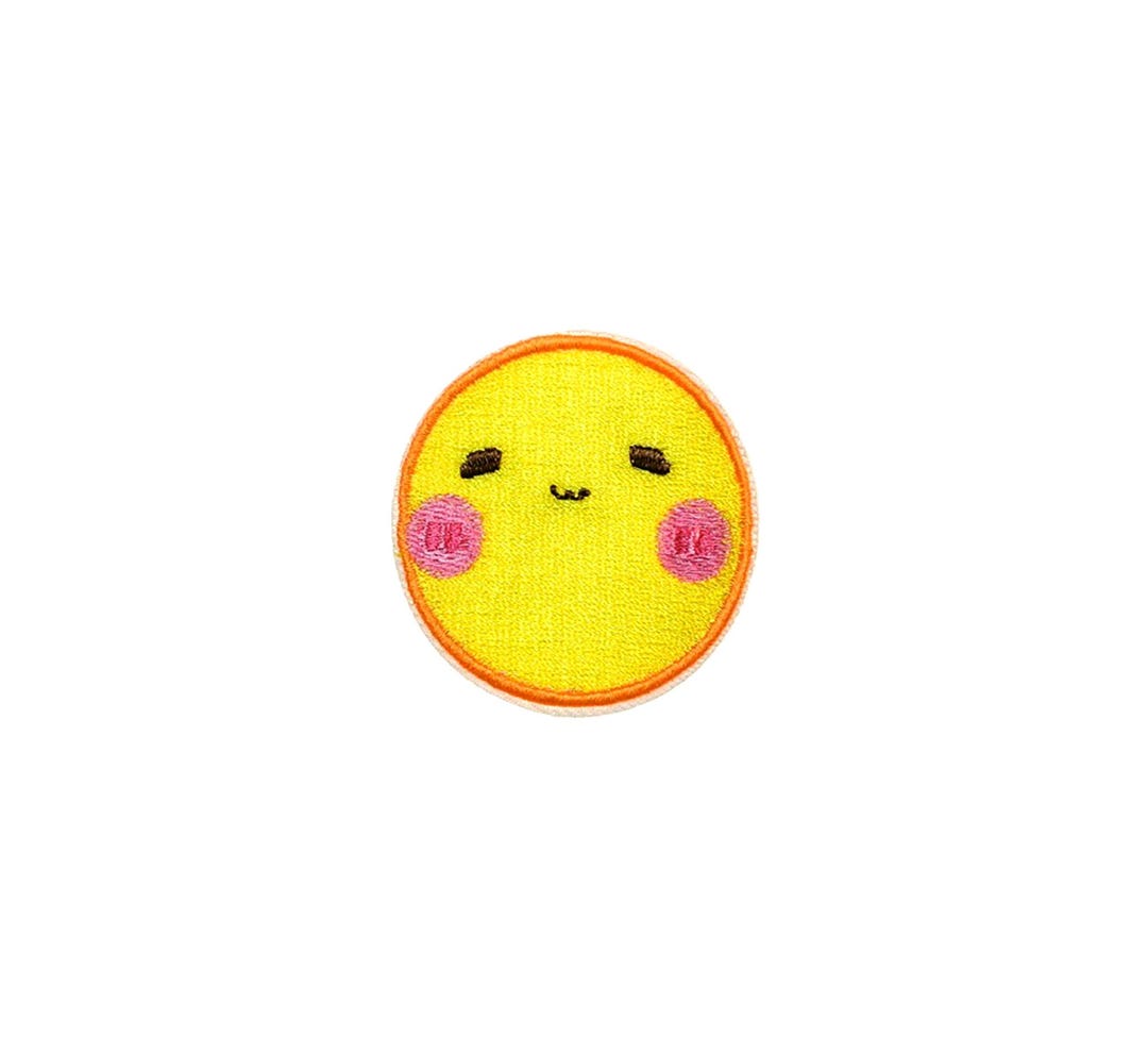 Mini Full Moon Patch | Kawaii Shy Blushing Moon Face Iron-on Applique ...
