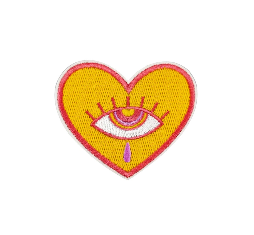 Evil Eye Heart Patch | Pastel Eyeball Love Tear Iron-on Applique ...