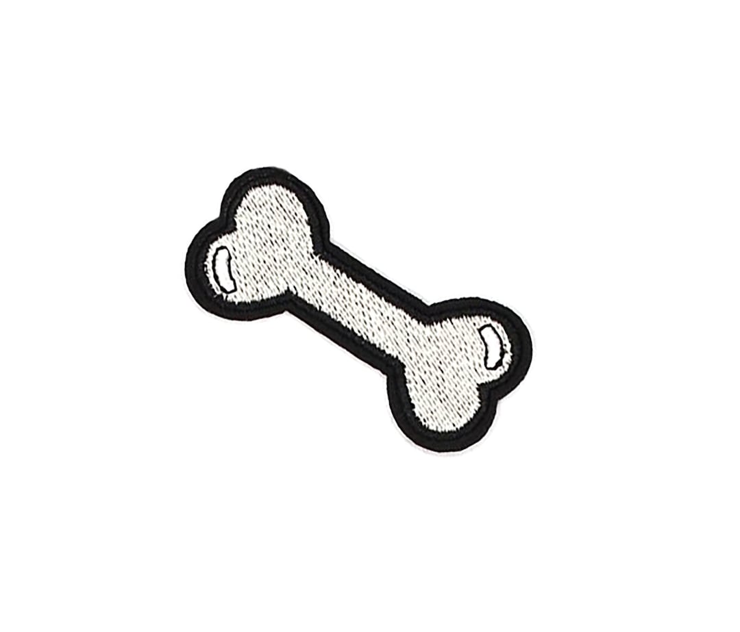 Bone Patch | Cute Cartoon Dog Chew Bone Iron-on Applique | Embroidered ...