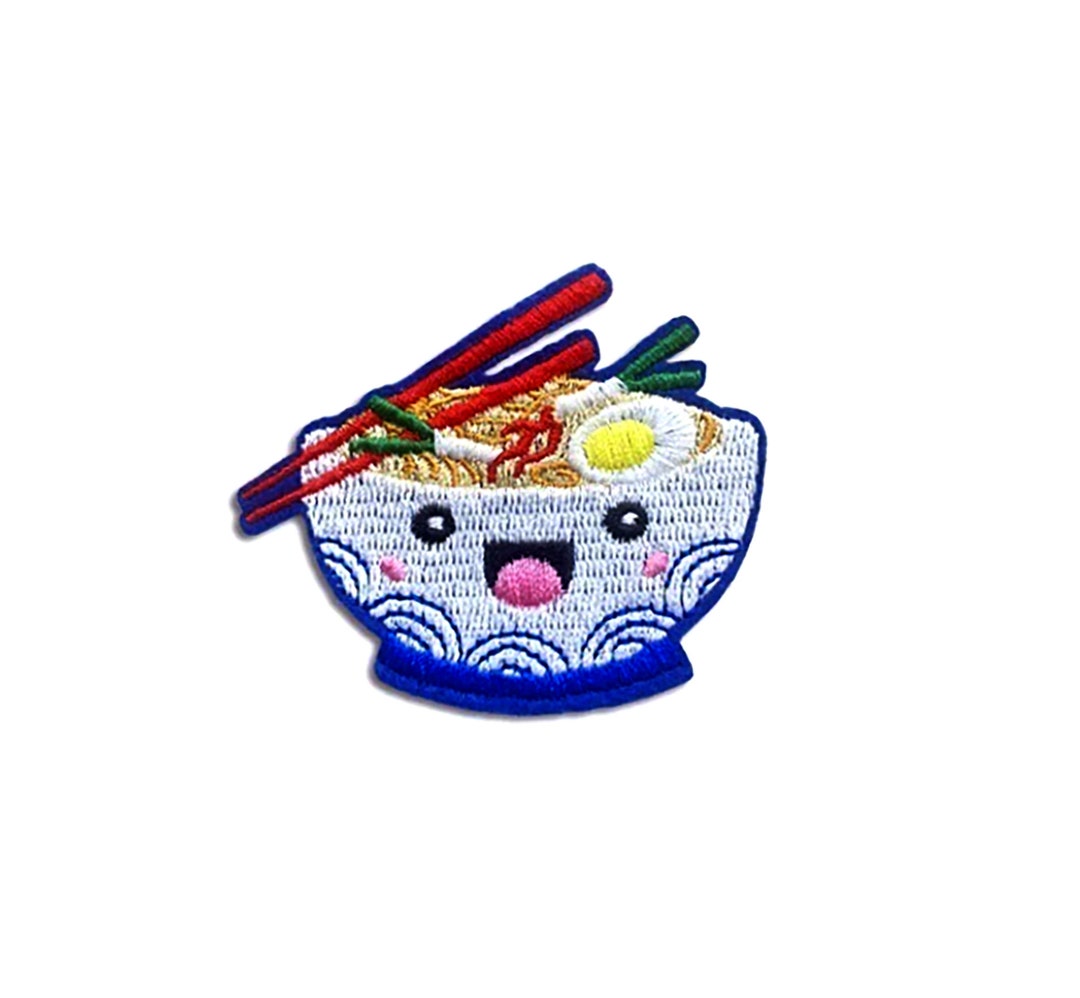 Happy Ramen Patch | Japanese Kawaii Food Pho Udon Noodle Soup Bowl Iron ...