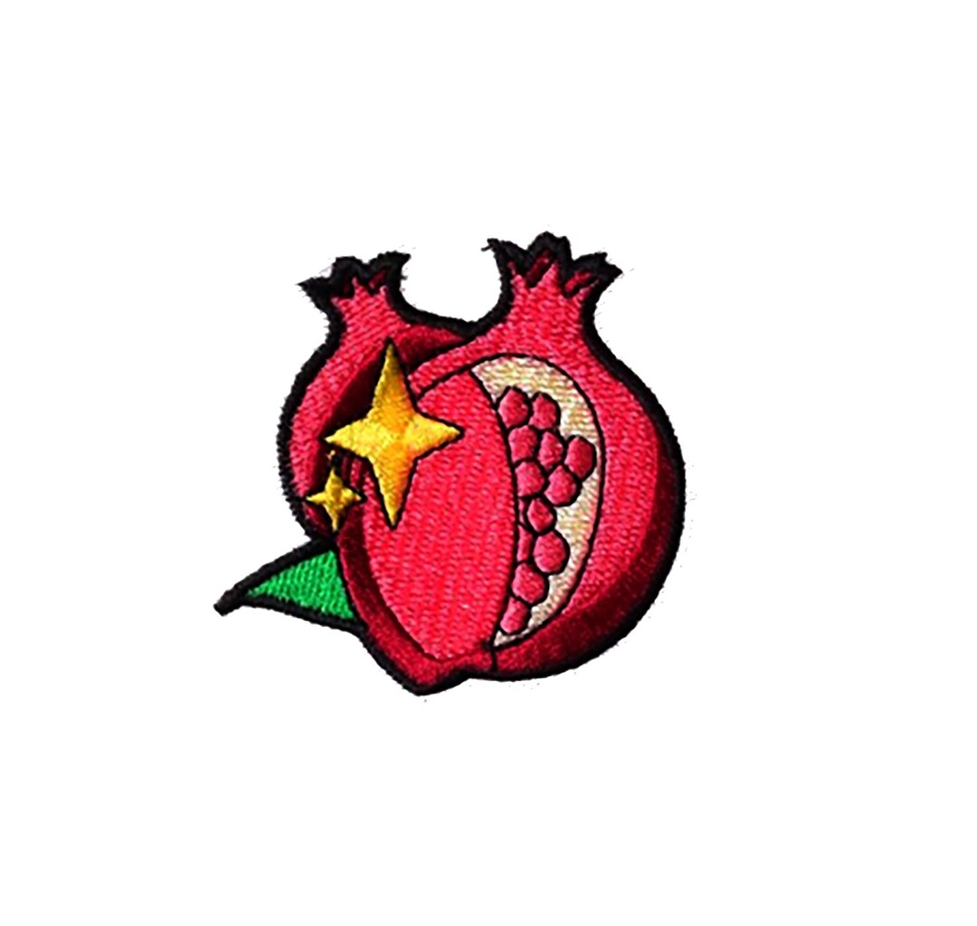 Sparkle Pomegranate Patch Kawaii Retro Starburst Iron-on Applique ...