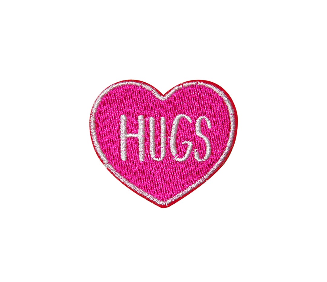 Stick-on Hugs Heart Patch | Pink Love Self-adhesive Applique ...