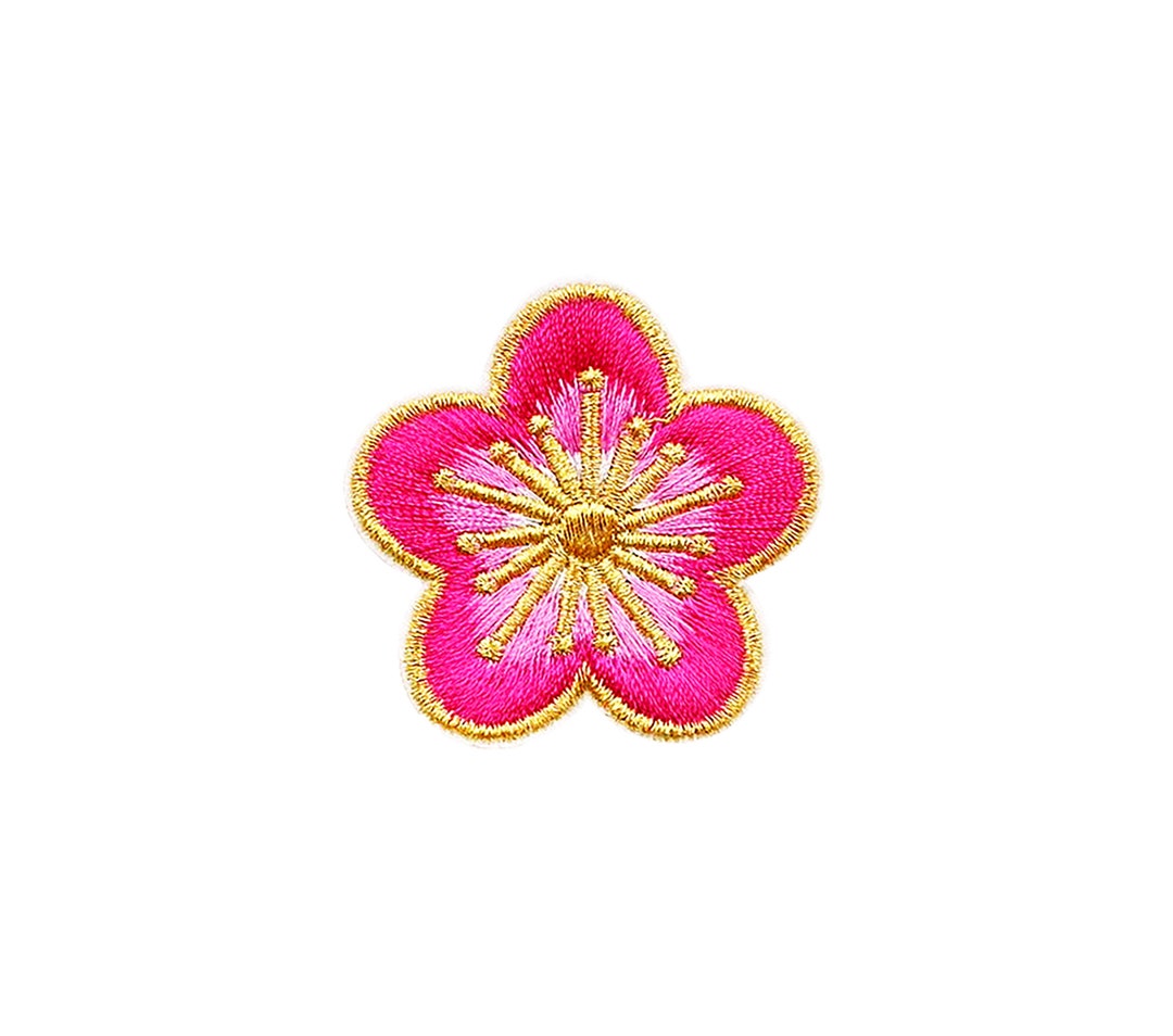 Pink Cherry Blossom Patch | Japanese Sakura Flower Iron-on Applique ...