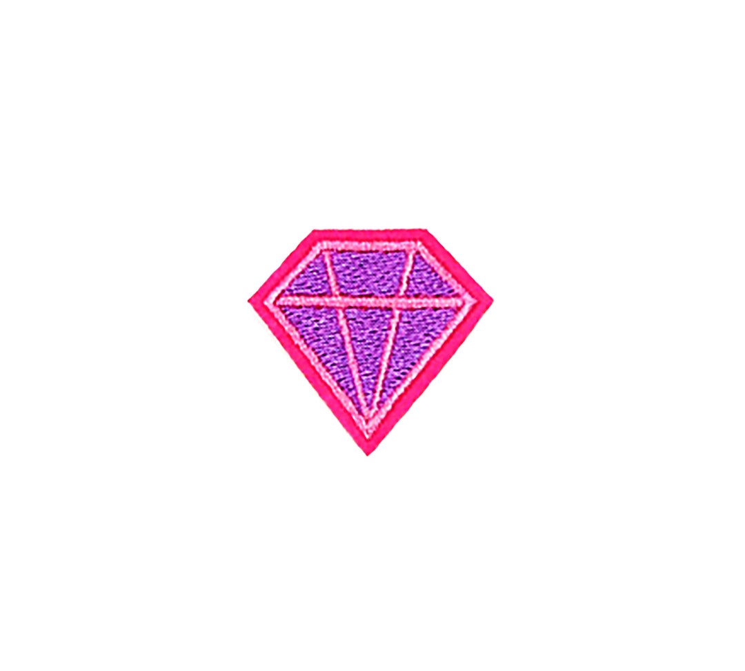Mini Pink + Purple Gem Patch | Kawaii Diamond Jewel Crystal Iron-on ...