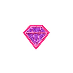 Mini Pink + Purple Gem Patch | Kawaii Diamond Jewel Crystal Iron-on ...