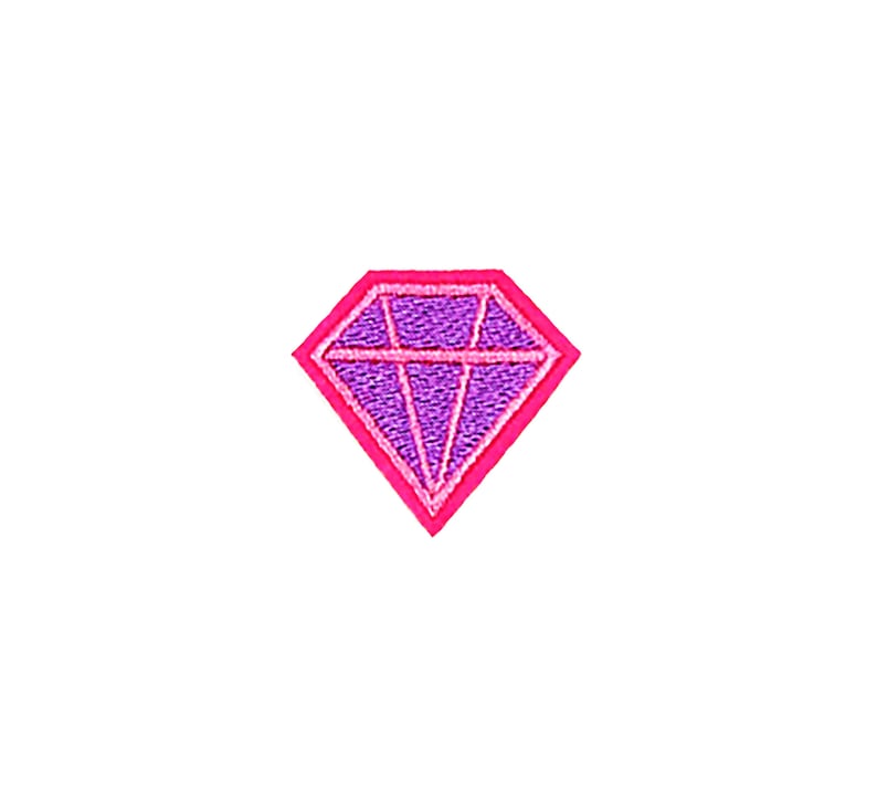 Mini Pink Purple Gem Patch Kawaii Diamond Jewel Crystal Iron-on ...