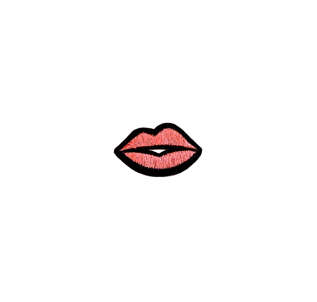 Mini Lips Patch | Pink Kiss Lipstick Mouth Iron-on Applique ...