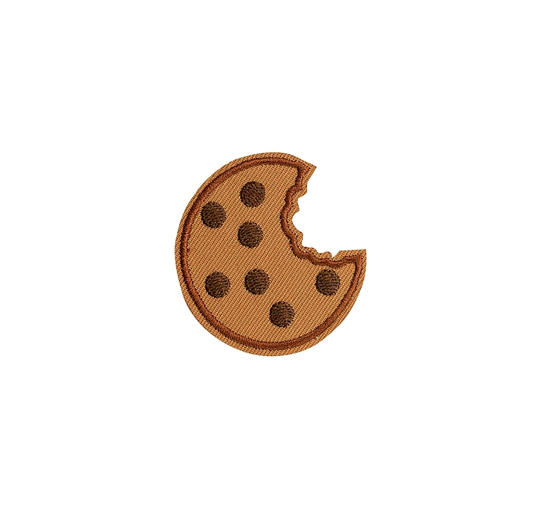 Chocolate Chip Cookie Patch | Kawaii Biscuit Bite Iron-on Applique ...