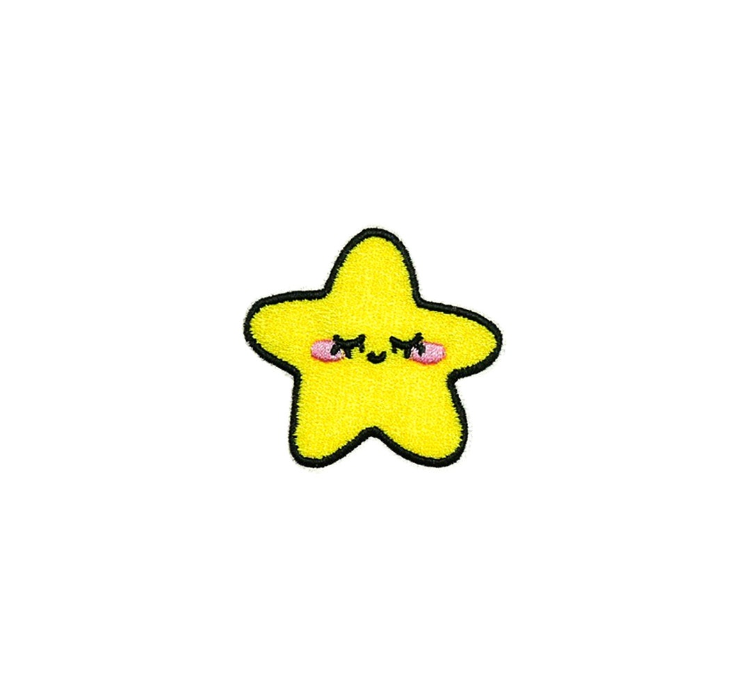 Mini Sleepy Puffy Star Patch | Kawaii Iron-on Celestial Applique ...
