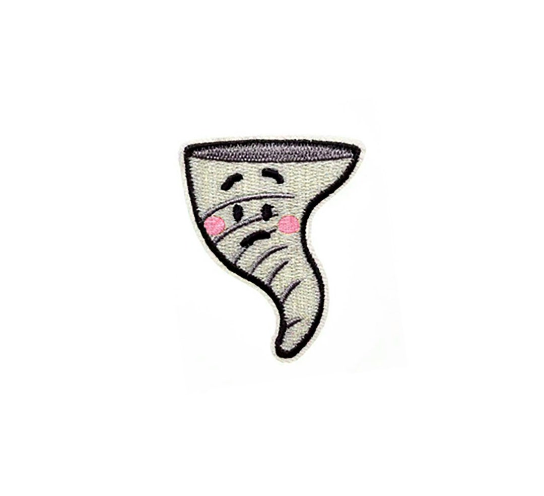 Sad Tornado Patch | Kawaii Storm Gray Cloud Dust Devil Iron-on Applique ...
