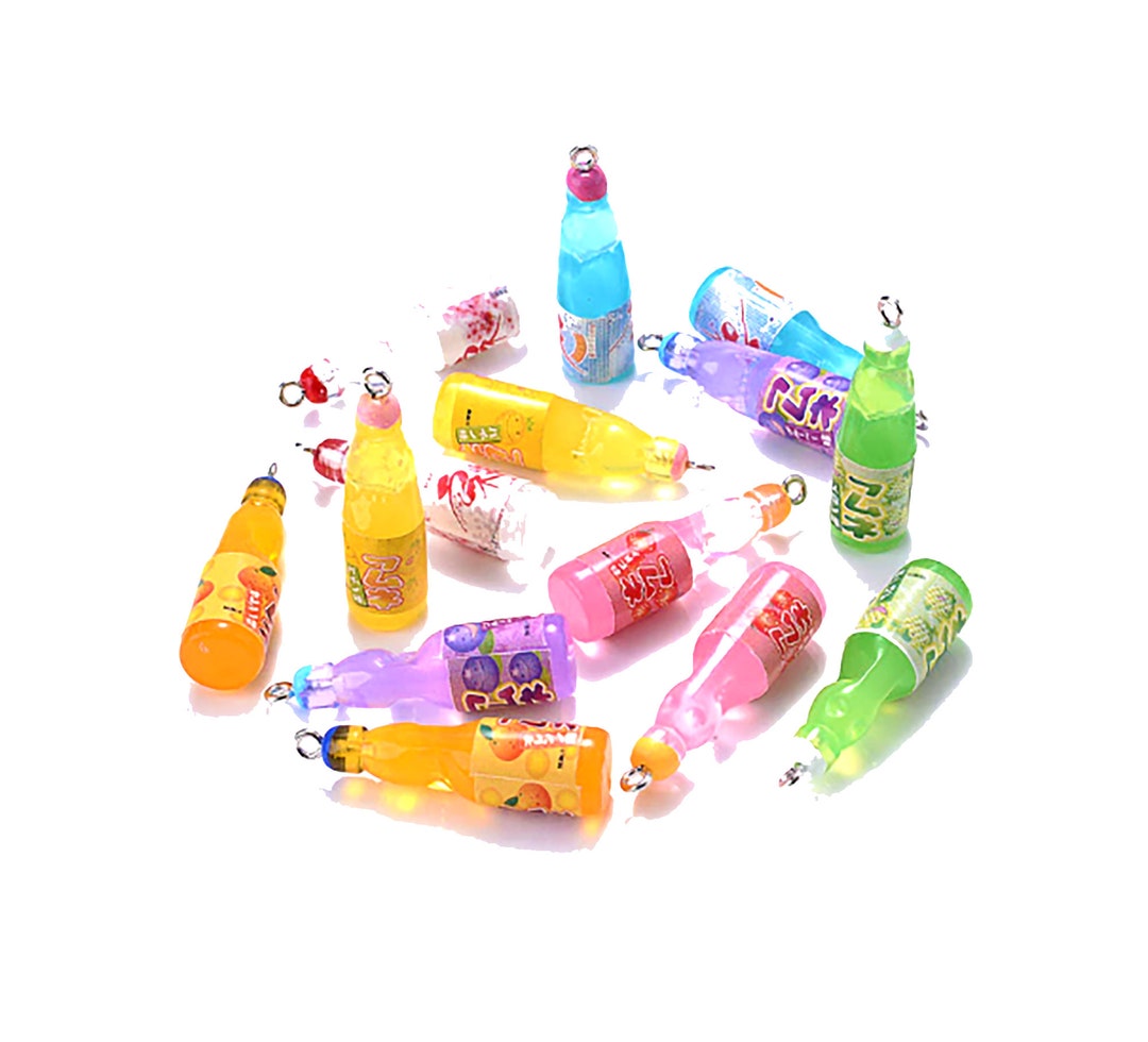 Ramune Soda Bottle Charm | Miniature Pastel Rainbow Glow-in-the-dark ...