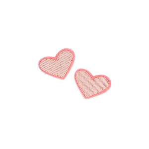 Tiny Pink Heart Patches | 2x Mini Pastel Heart Love Iron-on Appliques ...