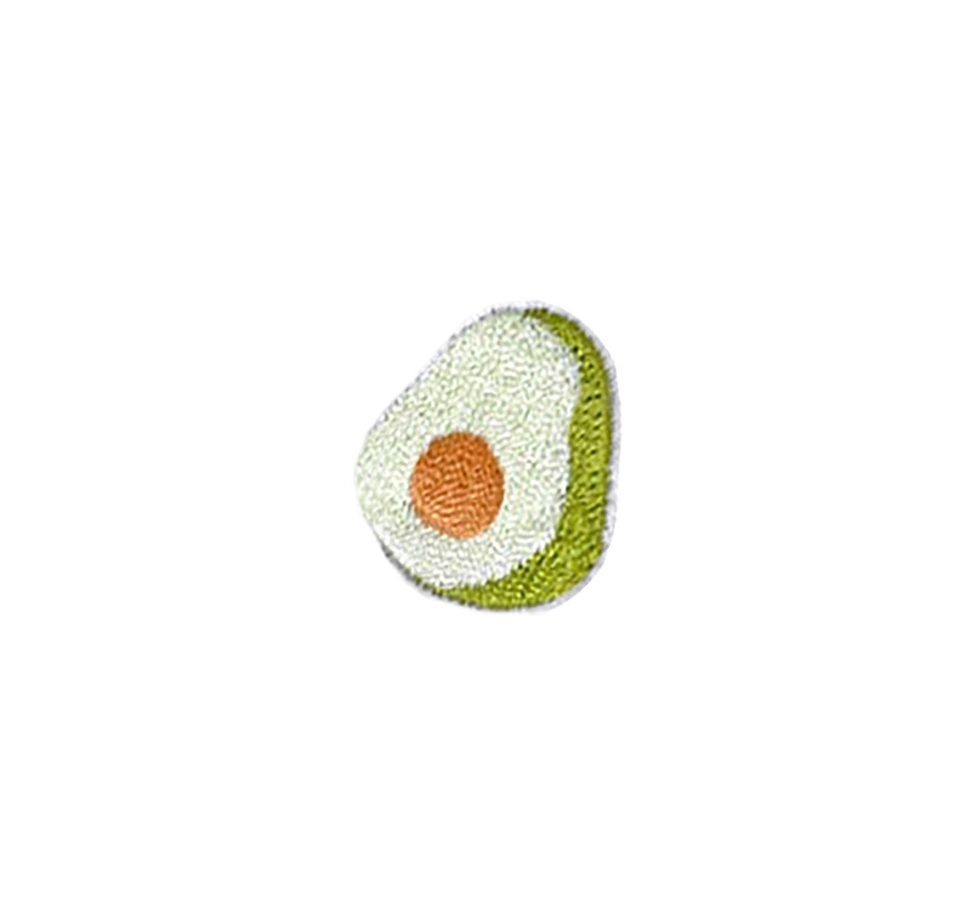 Tiny Avocado Patch | Mini Kawaii Pastel Green Fruit Iron-on Applique | Embroidered DIY Badge ...