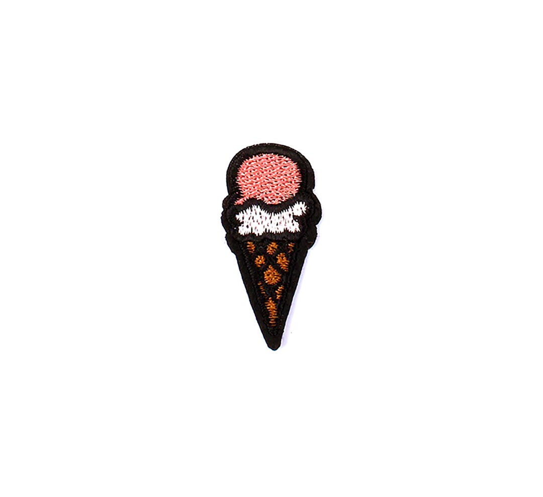 Mini Ice Cream Patch | Tiny Waffle Cone Summer Food Iron-on Applique ...