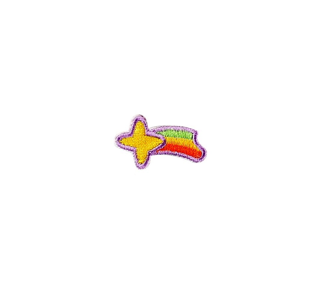 Stick-on Mini Rainbow Shooting Star Patch | Kawaii Pastel Self-adhesive ...