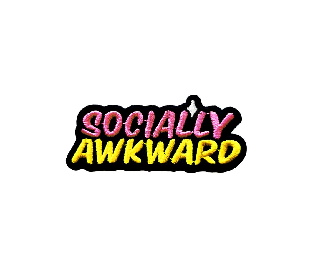 Socially Awkward Patch | Funny Pastel Anxiety Girl Introvert Iron-on Applique | Embroidered DIY ...