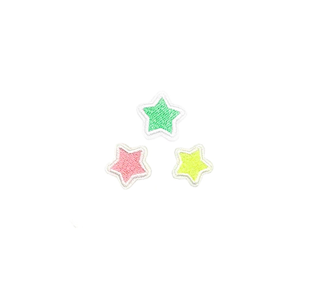 Stick-on Tiny Puffy Star Patches | 3x Mini Pastel Kawaii Stars Self ...
