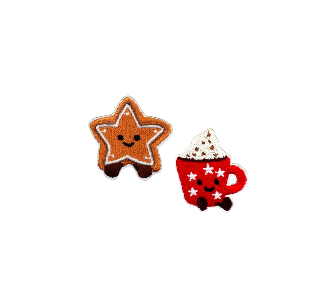 Mini Kawaii Gingerbread Man Cocoa Patch Set | Happy Hot Chocolate ...