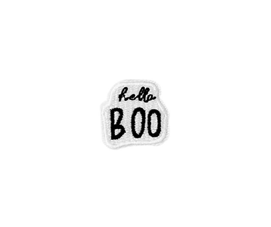 Tiny 'hello Boo' Patch | Mini Halloween Ghost Message Iron-on Applique ...