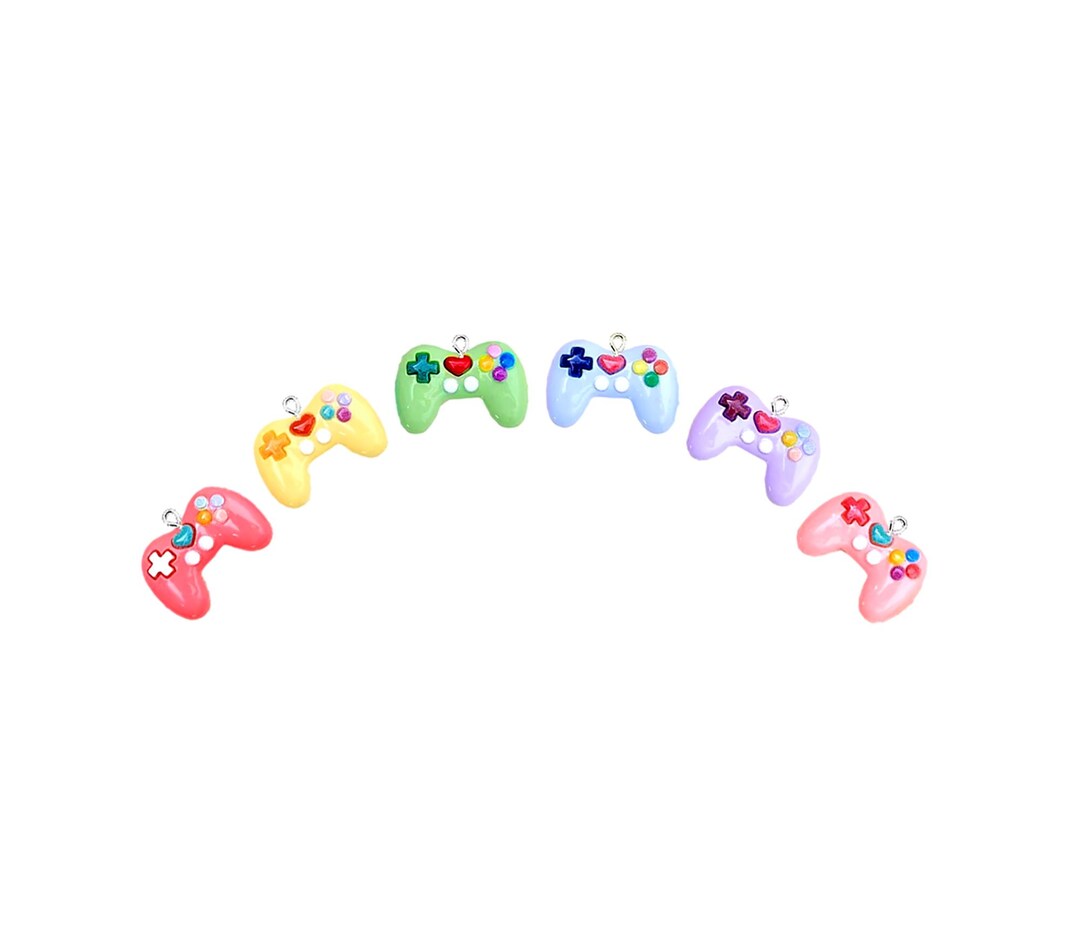 Kawaii Game Controller Charm | Mini Pastel Rainbow Gamer Pendant ...