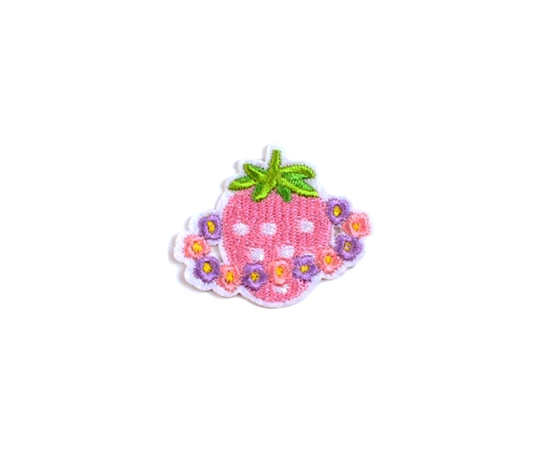 Mini Strawberry Flower Planet Patch | Kawaii Pastel Sakura Berry Space ...