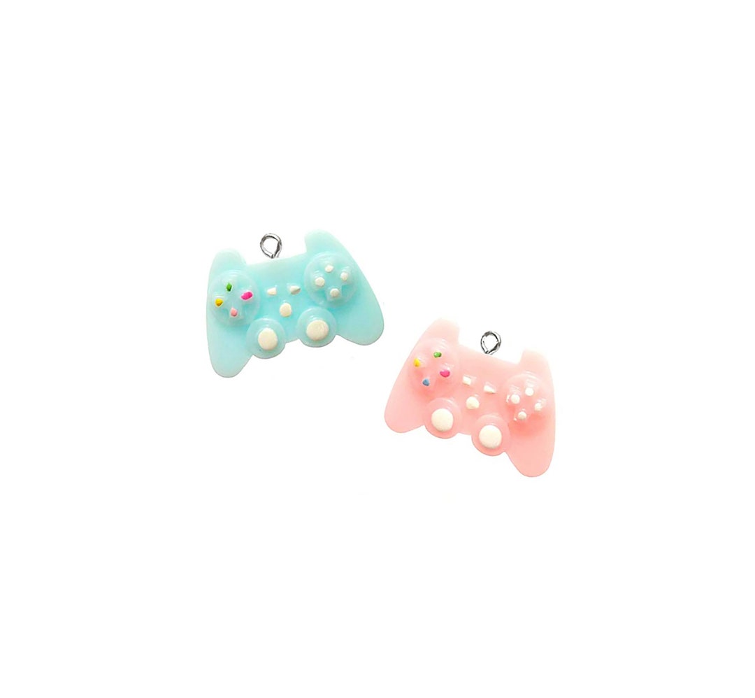 Game Controller Charm | Mini Kawaii Pastel Pink Blue Gamer Pendant ...