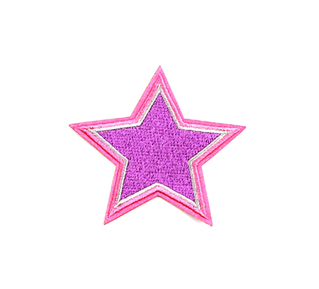 Lavender Pink Star Patch | Pastel Kawaii Fairy Kei Iron-on Applique | Embroidered DIY Uchuu Kei ...