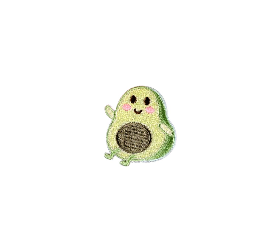 Stick-on Happy Avocado Patch | Mini Pastel Kawaii Guacamole Dip Self ...