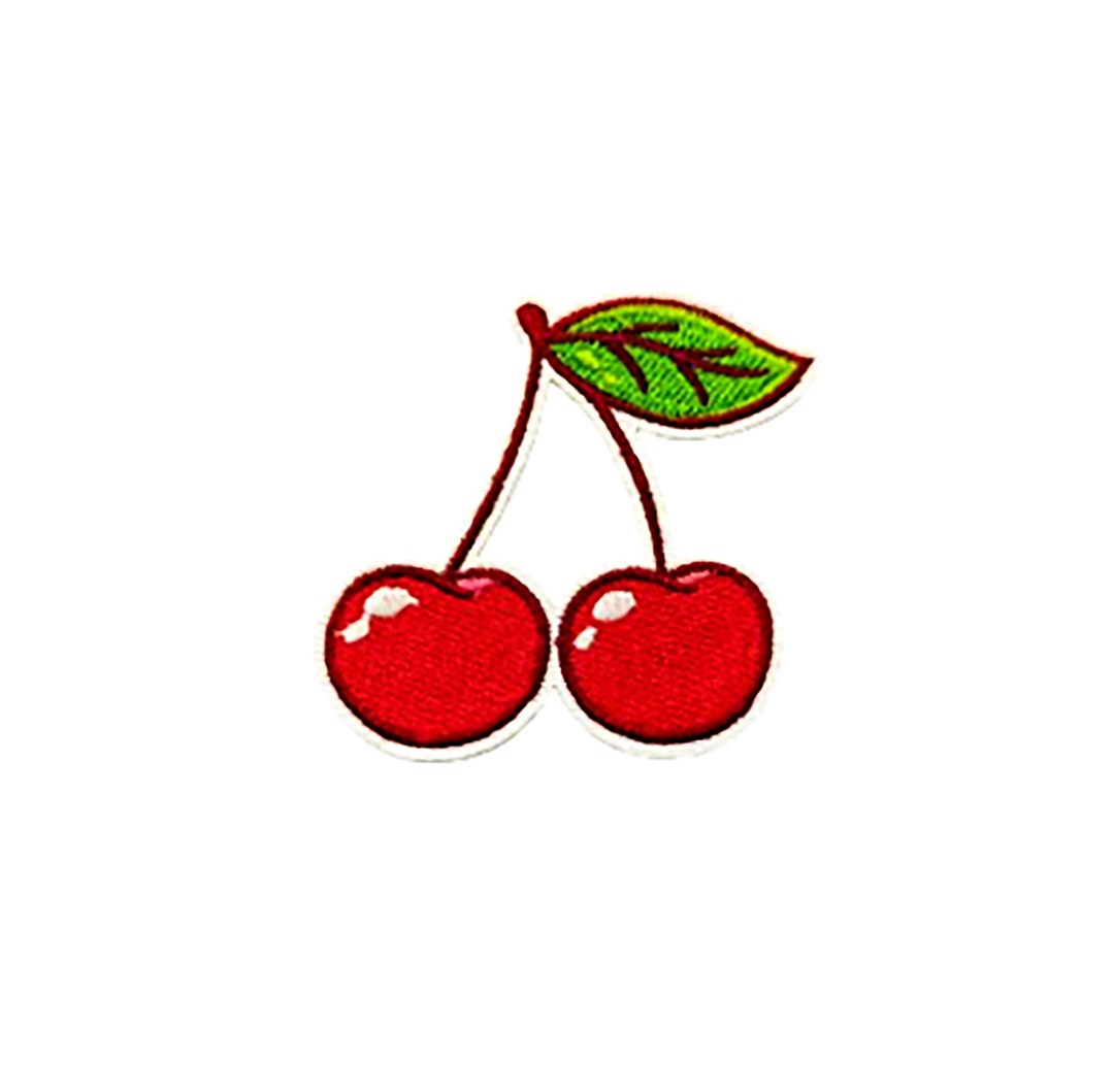 Double Cherry Patch | Red Cherries Iron-on Applique | Good Luck ...
