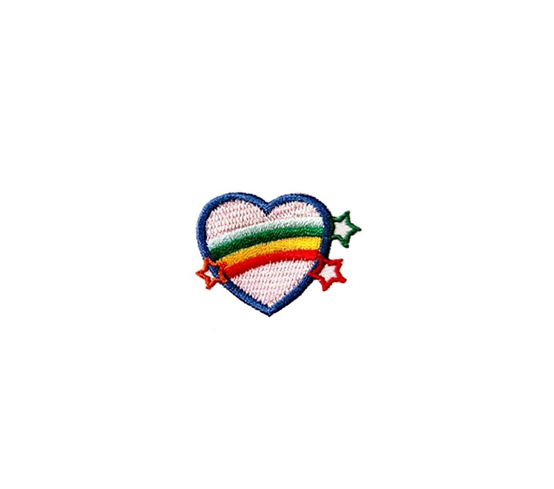 Stick-on Mini Rainbow Heart Patch | Love Star Self-adhesive Sticker ...