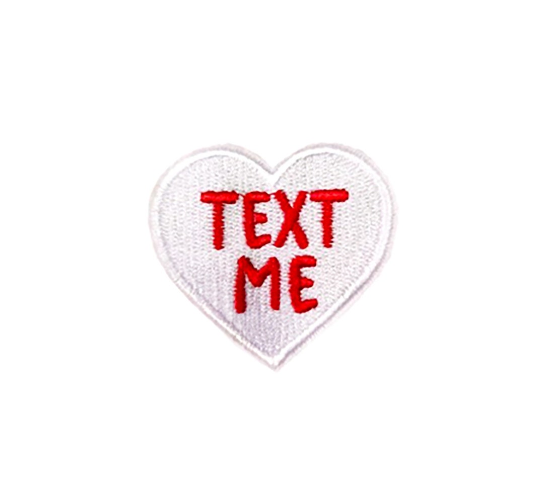 TEXT ME Conversation Heart Patch | Funny Love Valentine Iron-on ...