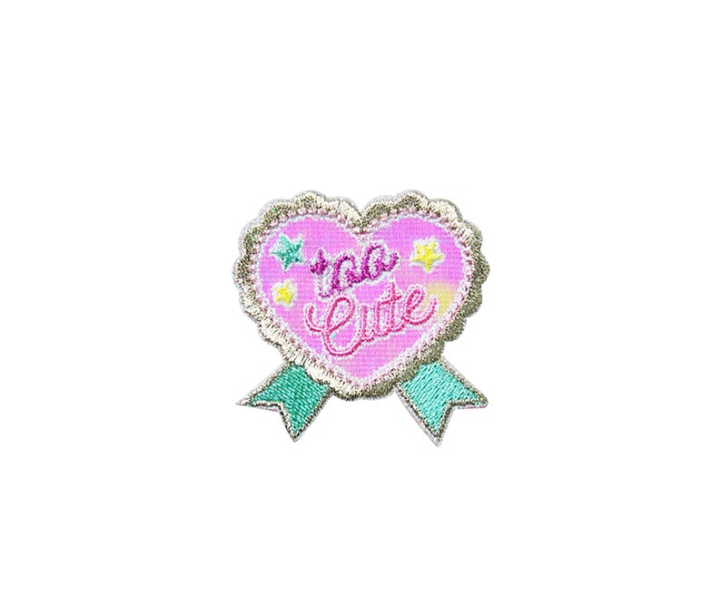 Stick-on 'too Cute' Award Patch Pastel Holographic Self-adhesive Ribbon ...