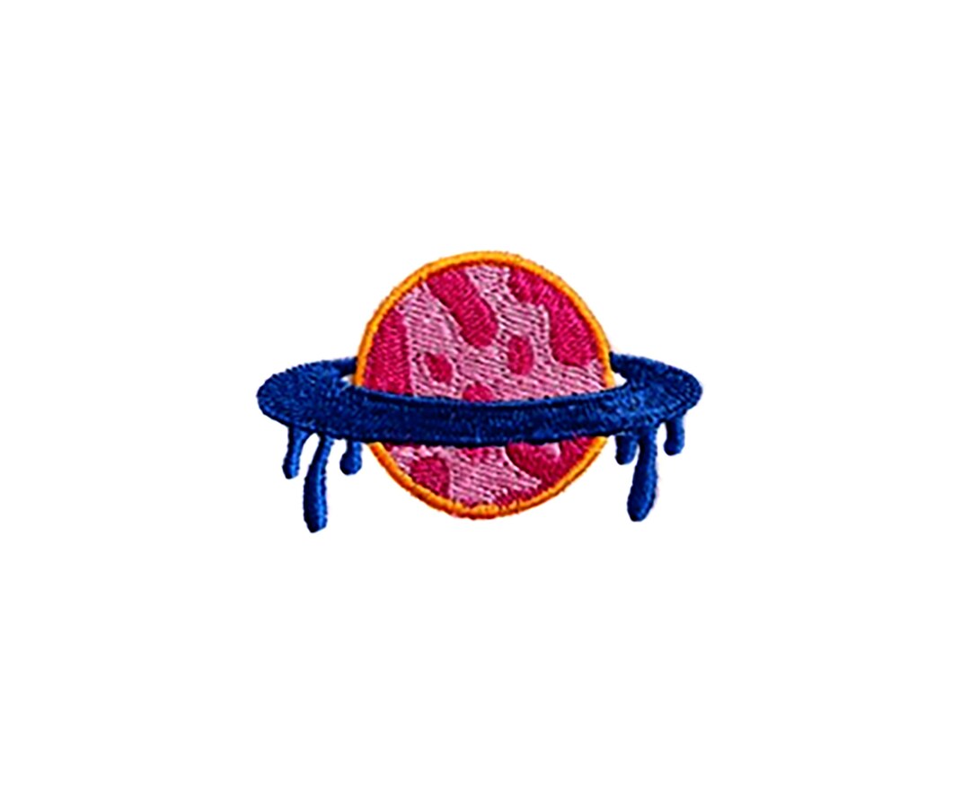 Melting Planet Patch | Kawaii Pink Blue Dripping Saturn Galaxy Iron-on ...