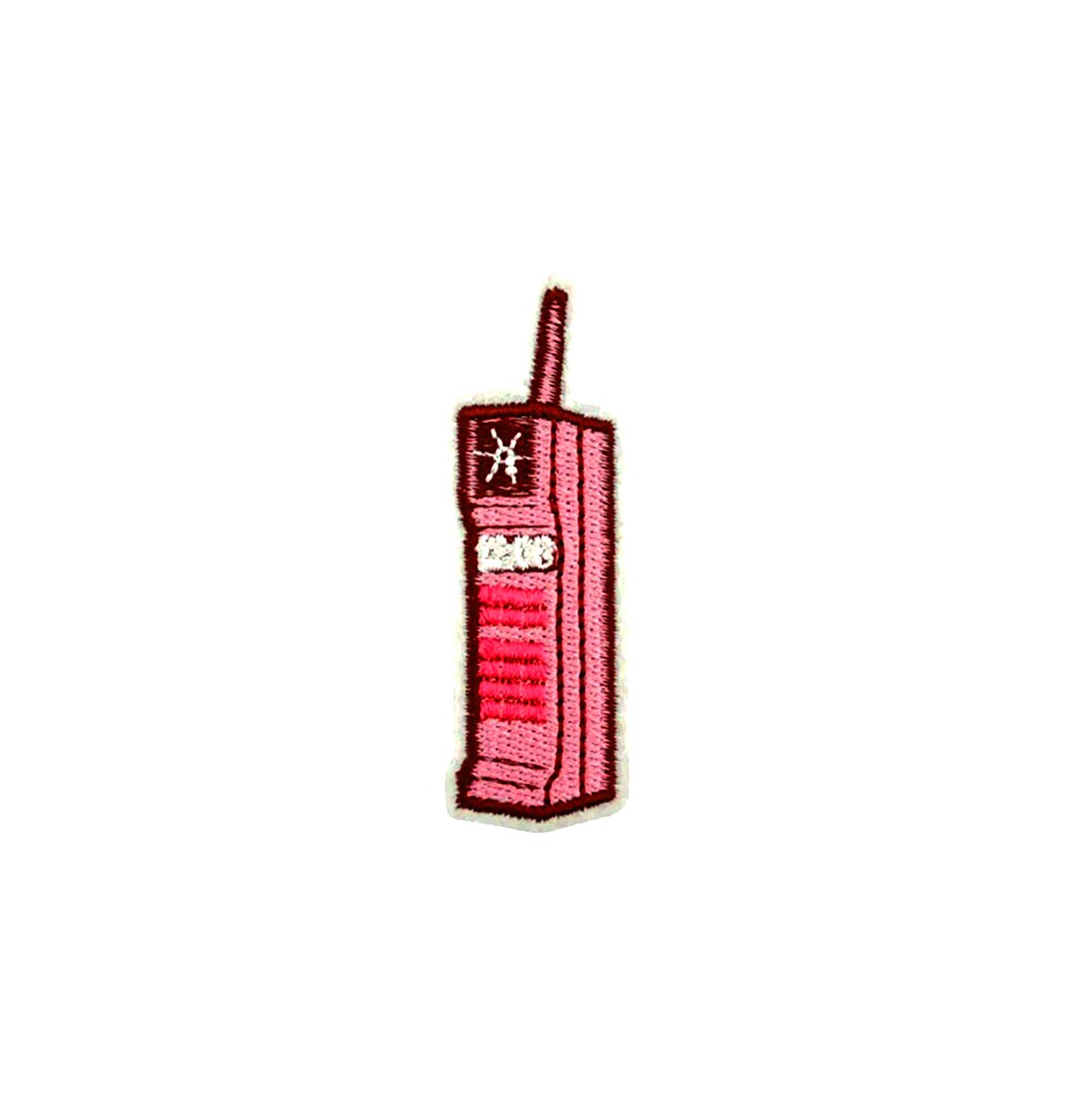 Cordless Phone Patch | Pink Kawaii Retro Mobile Cell Phone Iron-on ...