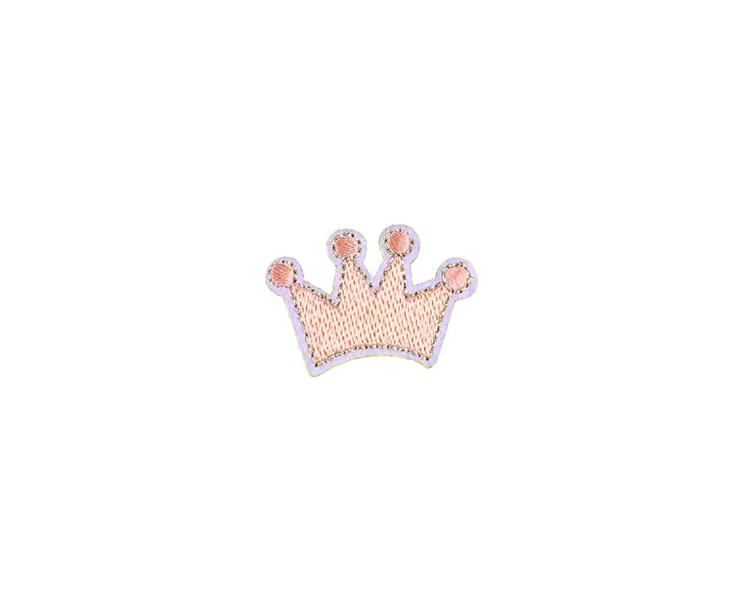 Mini Crown Patch | Pastel Pink Princess Queen Fairy Tiara Iron-on ...