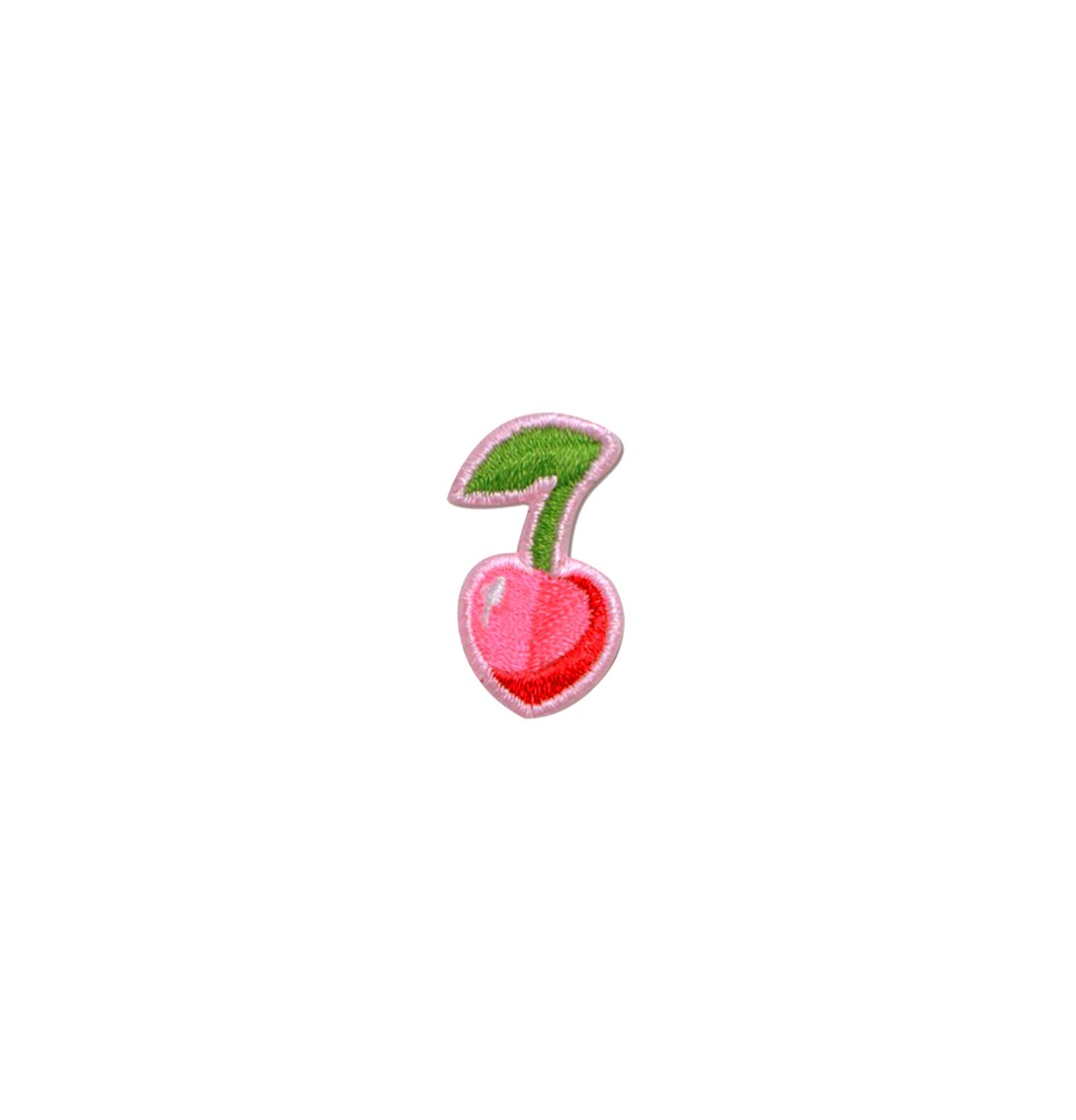 Tiny Cherry Patch | Mini Kawaii Pastel Pink Heart Fruit Iron-on DIY Applique | Girls Teen ...