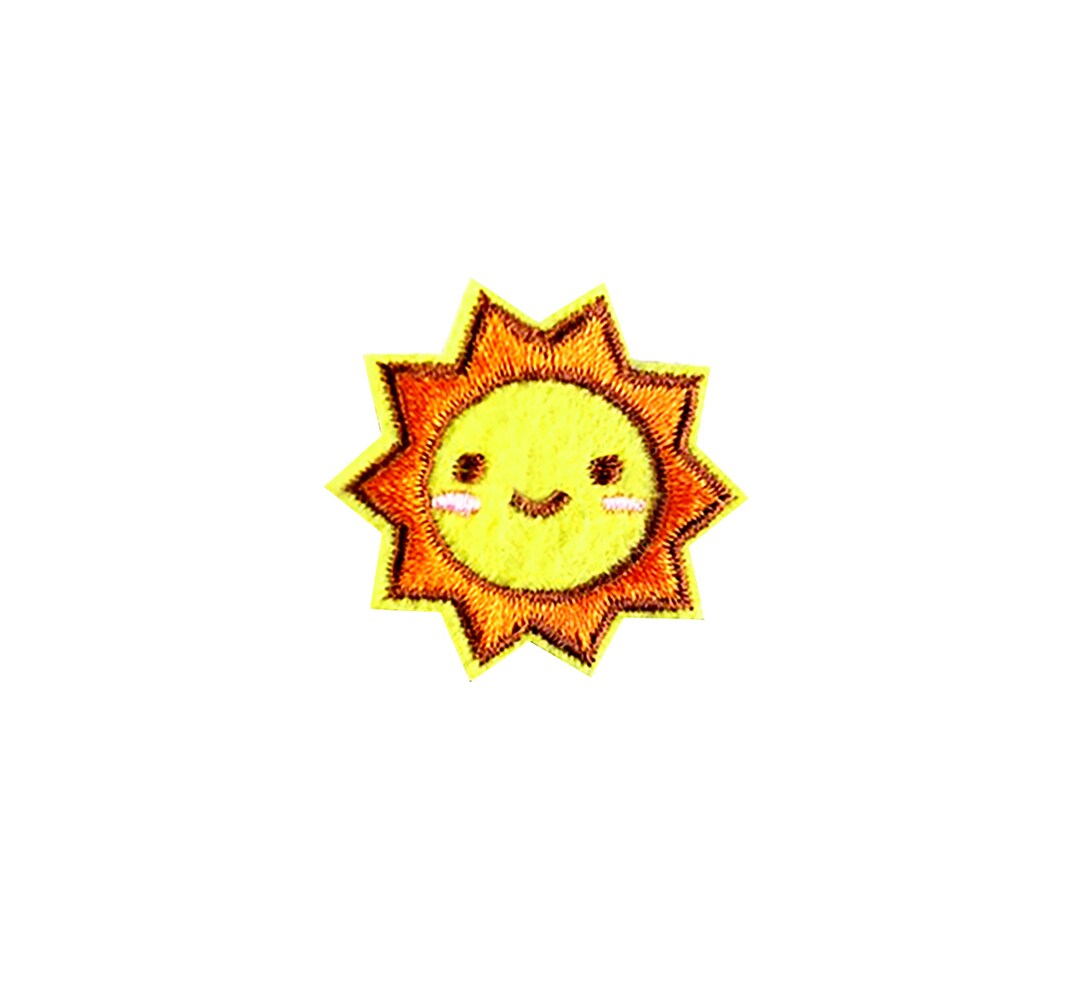 Mini Sunshine Patch | Happy Kawaii Sun Iron-on Applique | Tiny Sunny ...
