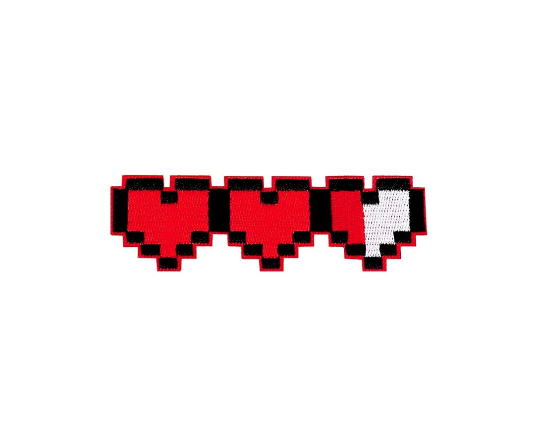Pixel Health Patch | Video Game 8-bit Half Life Heart Iron-on DIY ...